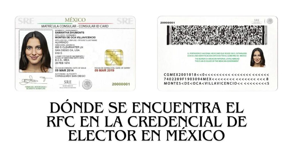 Dónde se encuentra el RFC en la credencial de elector en México - RFC Calcular
